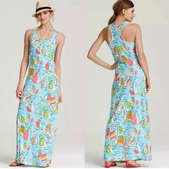 Lilly Pulitzer | Dresses | Lilly Pulitzer Maxi Dress You Gotta Regatta ...